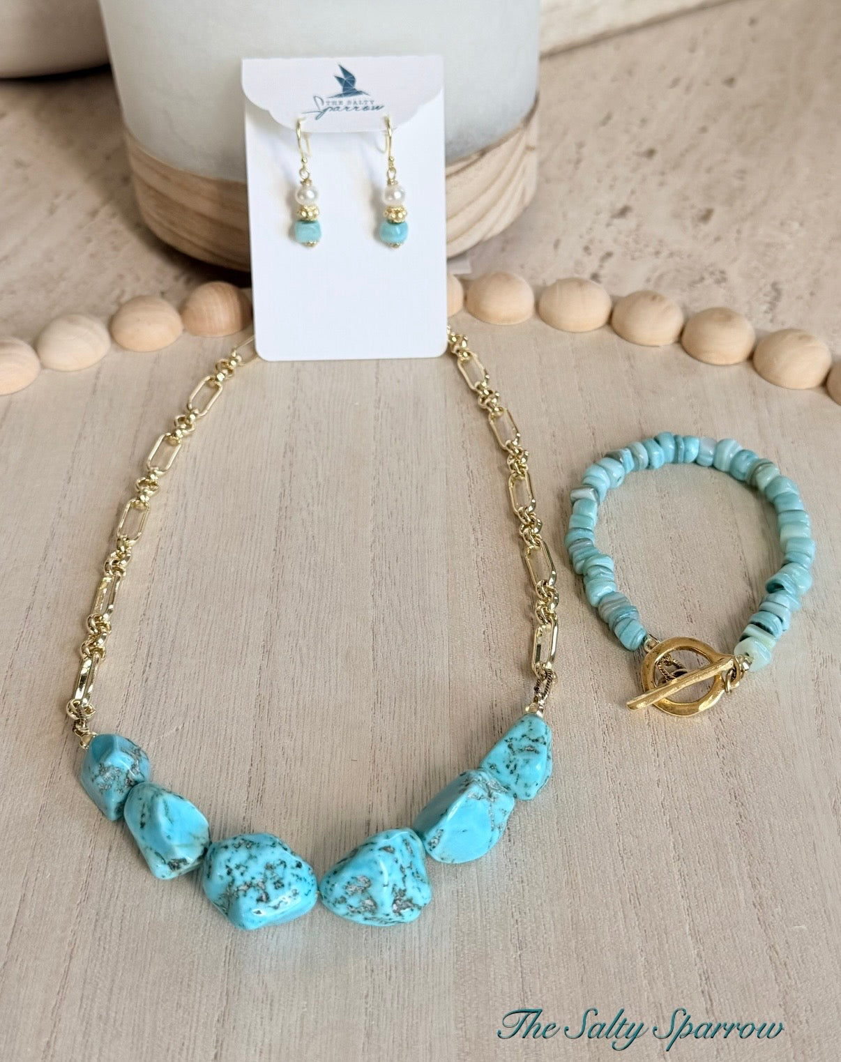 Turquoise howlite & agate set – The Salty Sparrow